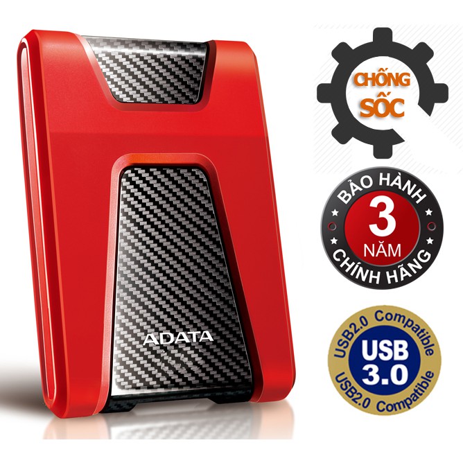 Ổ cứng di động 1TB 3.0 chống sốc ADATA HD650 (Đỏ) | Shopee Việt Nam