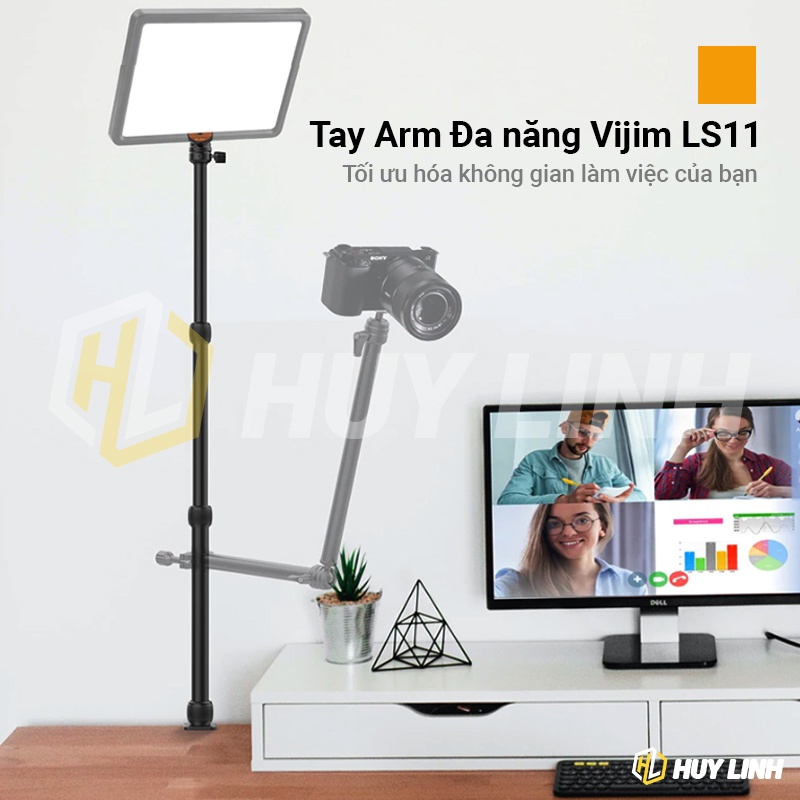 Tay Arm kẹp bàn VIJIM LS11 quay Topshot - Gắn phụ kiện Micro, Máy ảnh ...