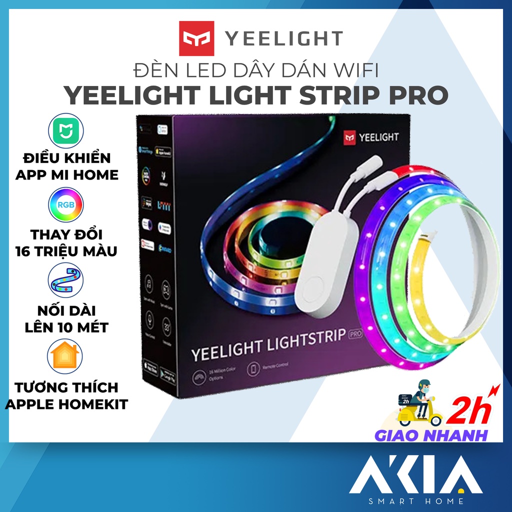 Đèn LED dây thông minh Yeelight Strip Pro bộ 2 mét 16 triệu màu - hỗ trợ HomeKit, Google, Mi ...
