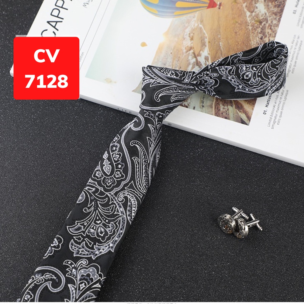Cravat Nam cỡ trung 7cm cao cấp nhiều mẫu lựa chọn, cà vạt chú rể, Cavat dự tiệc, Calavat công ...