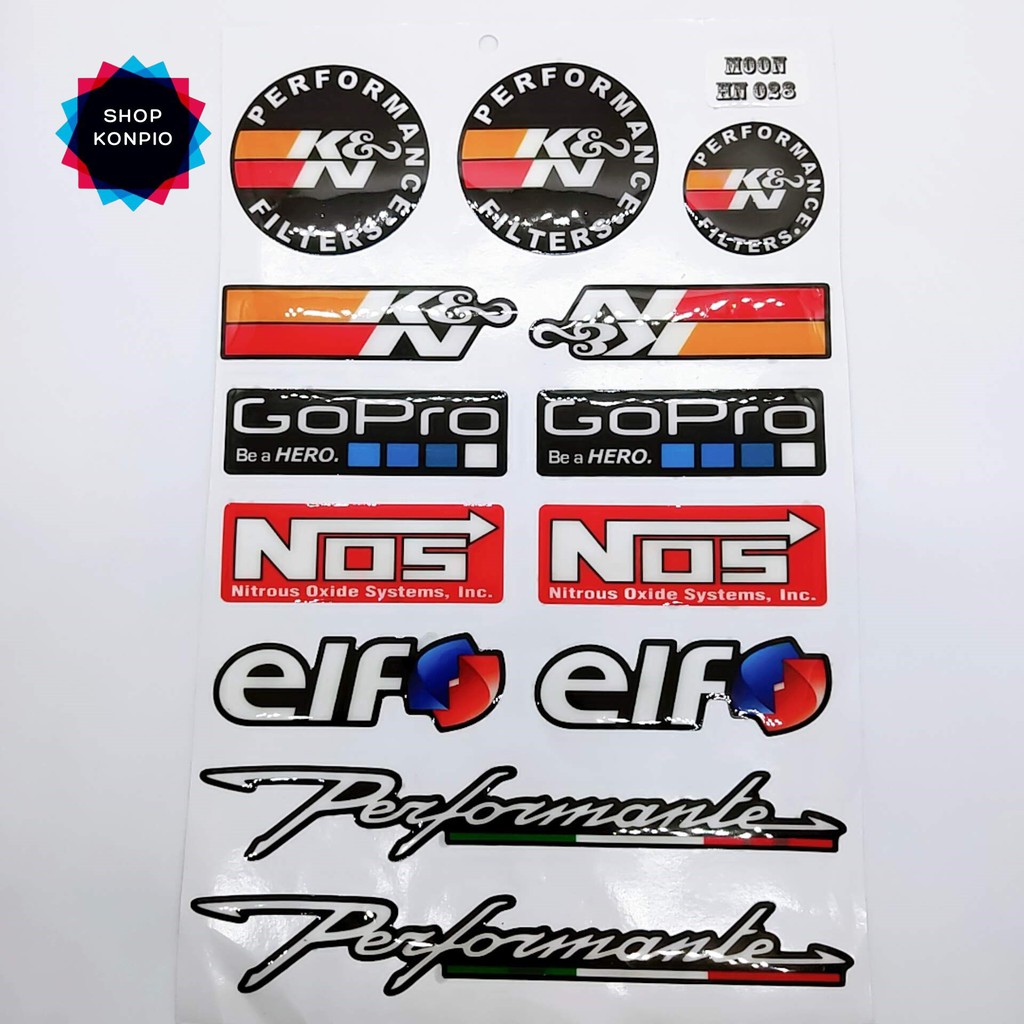 Bộ Tem Sticker KN Performante Dập Nổi Cao Cấp Dán Xe Máy, Ô Tô, Mũ Bảo ...