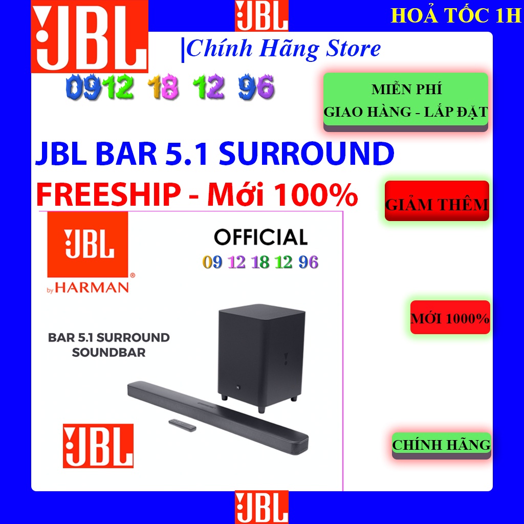 [JBL 5.1 SURROUND] LOA SOUNDBAR JBL BAR 5.1 SURROUND, New, Bảo hành ...