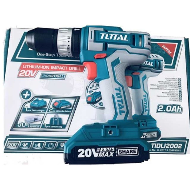 Máy khoan pin LI ON TOTAL 20V TIDLI2002 kèm theo 50 chi tiết | Shopee Việt Nam