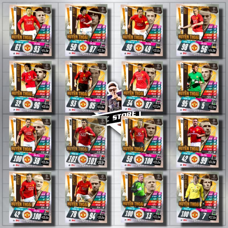 Thẻ cầu thủ huyền thoại Manchester united mu man U MATCH ATTAX 2020/21 ...