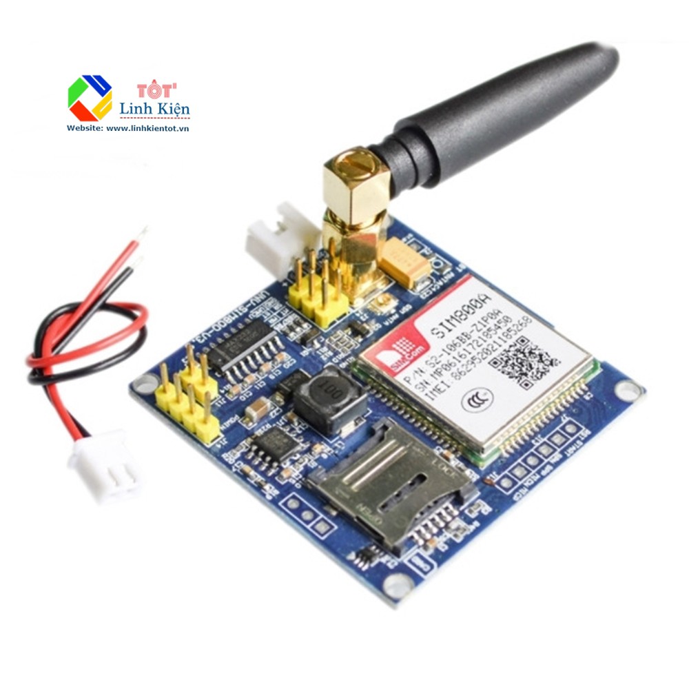 Module SIM 800A GSM/GPRS/SMS tích hợp nguồn xung và ic đệm, anten ...