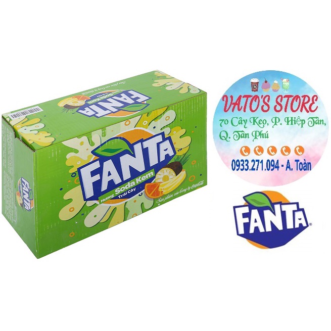 Thùng 24 lon nước ngọt FANTA soda kem 320ml / Lốc 6 lon nước ngọt FANTA ...
