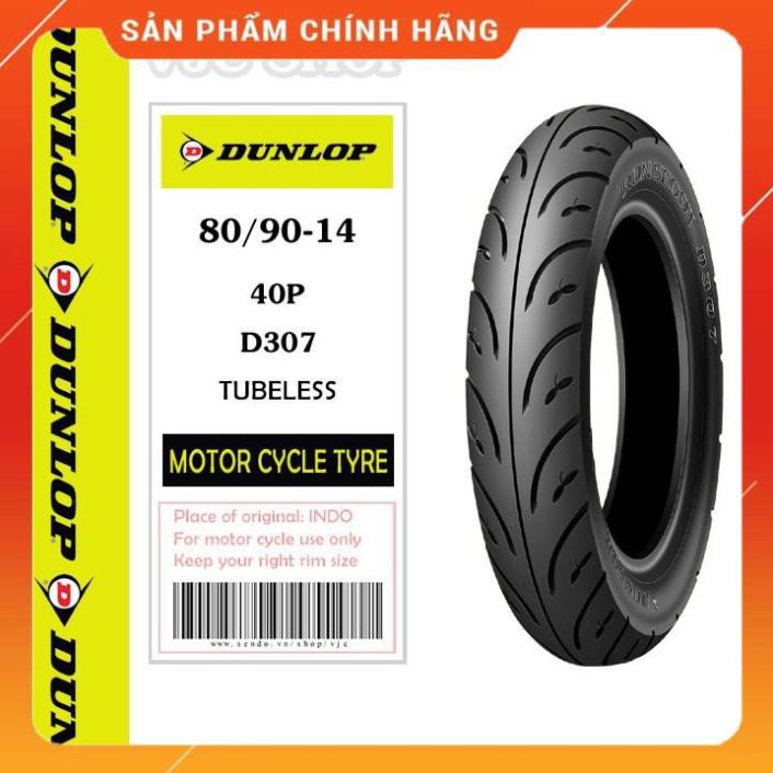 Vỏ ( Lốp ) xe máy Dunlop D307 80/90-14 MC 40P TL _ Lốp Trung Thành ...