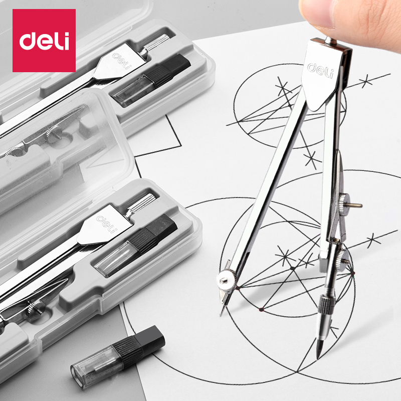 Deli Set compa Deli làm từ kim loại vẽ hình học tiện dụng | Shopee Việt Nam