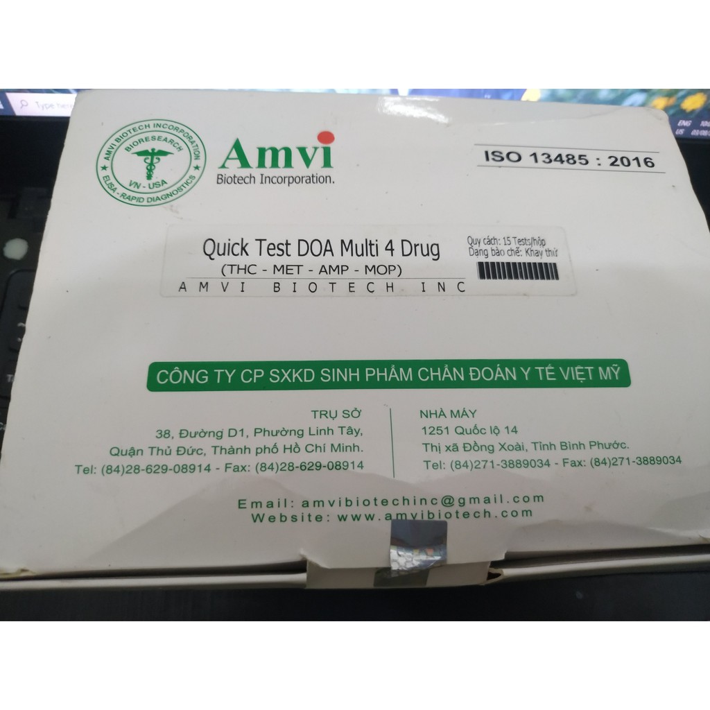QUE THỬ NHANH MA TÚY 4 CHÂN AMVI BIOTECH /TEST NUOC TIEU 4 chân ...