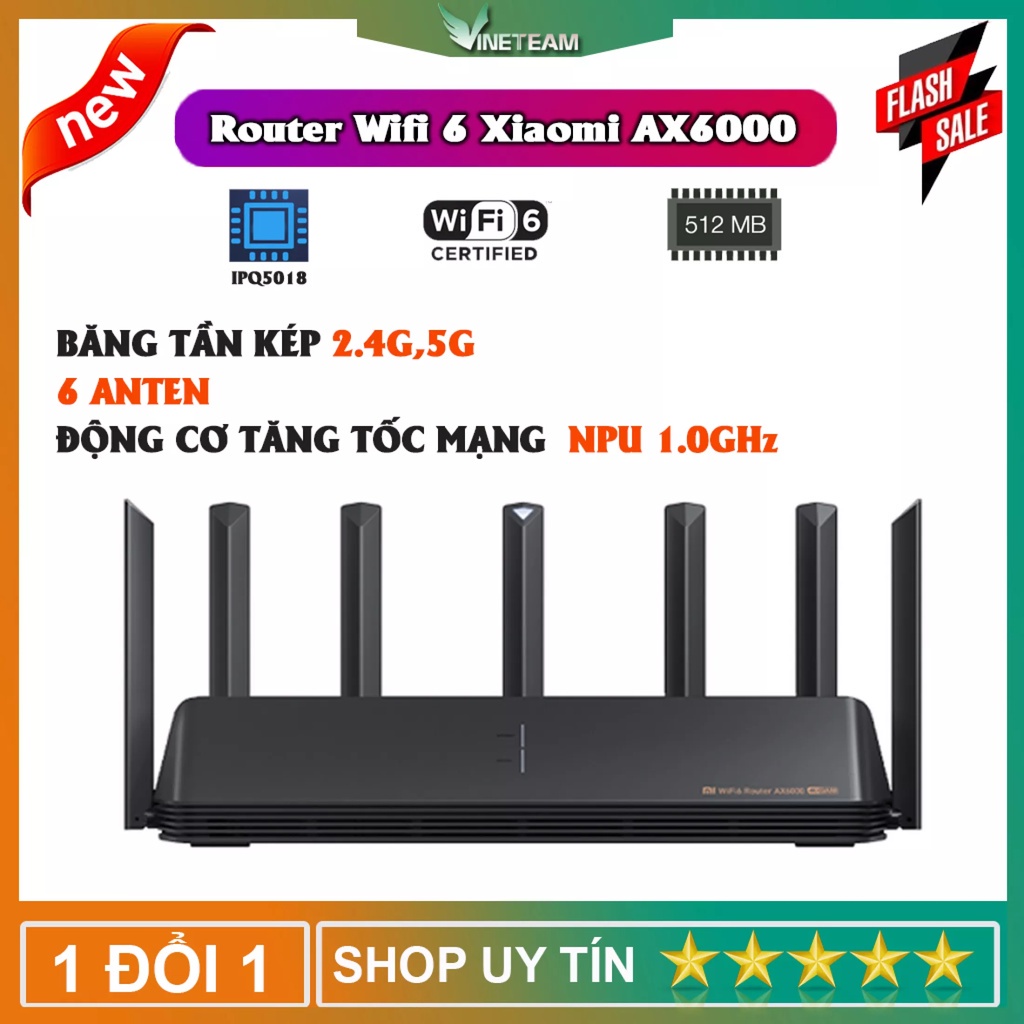 Router Wifi Xiaomi AIoT AX6000 7 Ăng ten chuẩn WIFI 6 Enhanced BH 6 ...