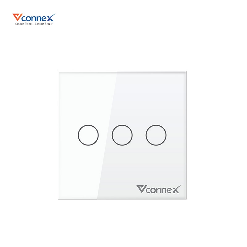 Công tắc thông minh vuông Vconnex - Điều khiển từ xa, Wi-Fi 2.4 Hz ...