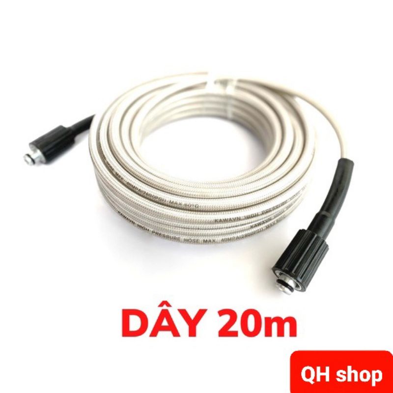 Dây rửa xe, 10, 15, 20, 30m, Dây rửa xe áp lực cao ren 22mm kèm khớp đồng nối đồng ( LƯU Ý SHOP ...