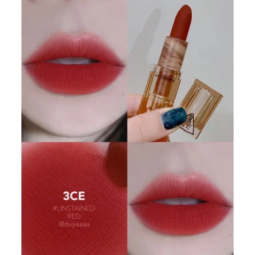 Son 3CE Soft Matte Lipstick Unstained Red – Màu Đỏ Phấn | Shopee Việt Nam