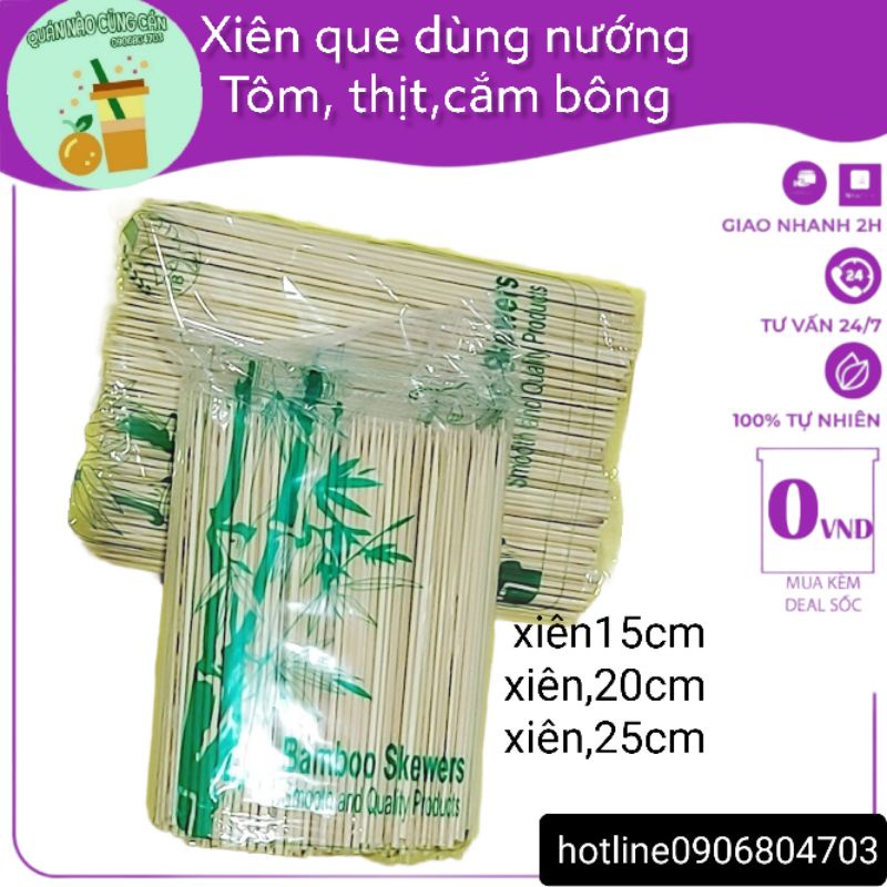 Xiên que tre dùng nướng đồ ăn thịt nướng 450g đủ size 15cm, 20cm,25cm - Quán nào cũng cần ...