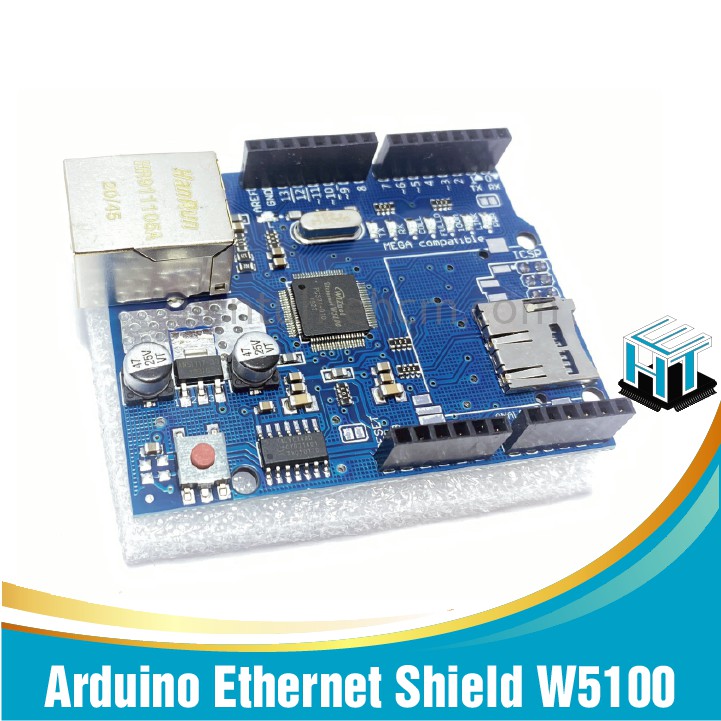 Mạch Arduino Ethernet Shield W5100 sử dụng chip W5100 từ hãng Wiznet ...
