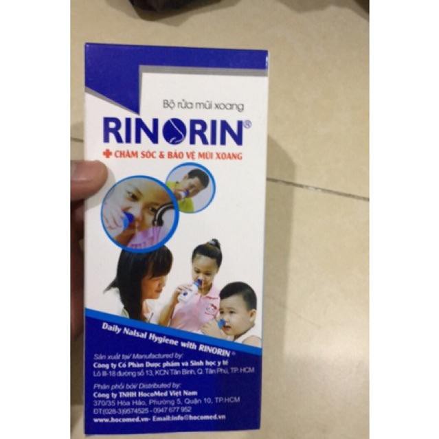 Bộ bình rửa mũi Rinorin kèm 10 gói muối | Shopee Việt Nam