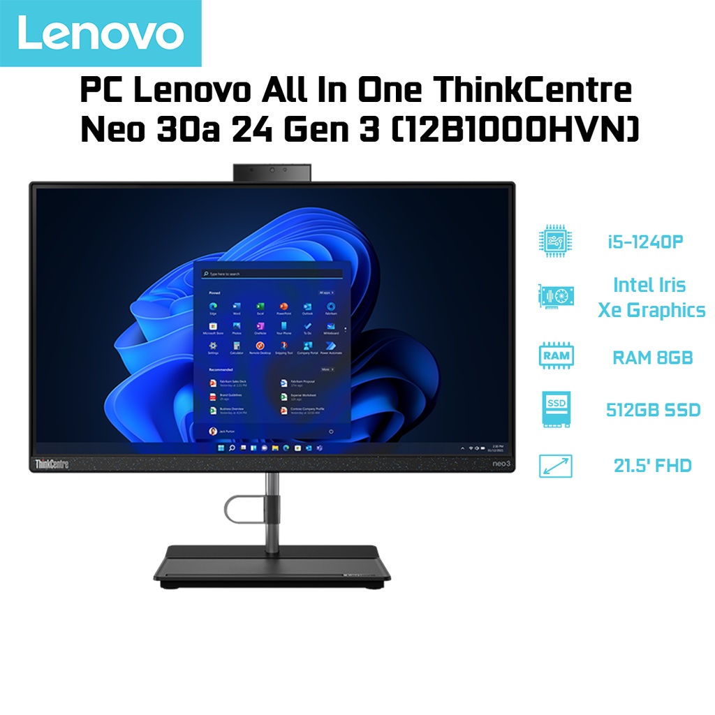 PC Lenovo All In One ThinkCentre Neo 30a 24 Gen 3(12B1000HVN) (i5-1240P ...