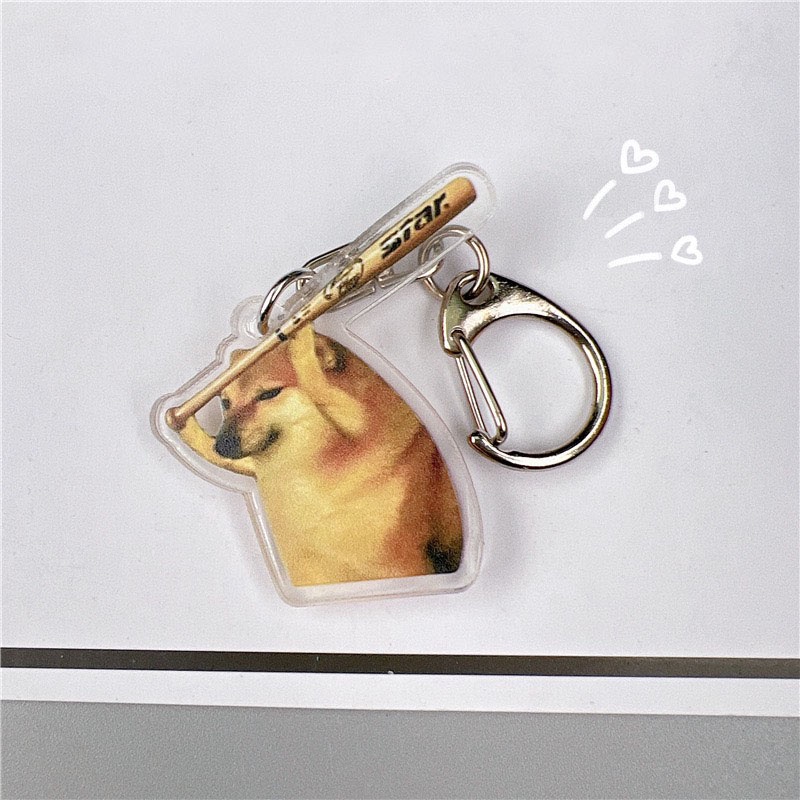 Móc Khóa Nhựa Acrylic Meme Mèo Chó Shiba Cheems Bonk Pepe | Shopee Việt Nam