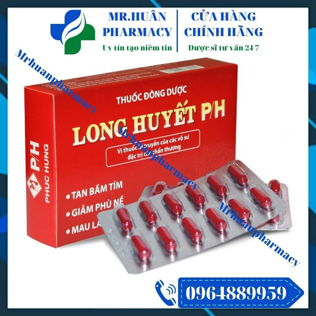 Long Huyết Ph Phúc Hưng Hộp 2 Vỉ X 12 Viên Hỗ Trợ Làm Tan Bầm Tím Giảm đau Tiêu Sưng