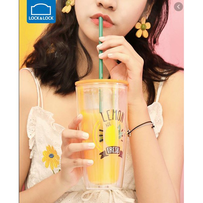 [ LOCK&LOCK ] Ly Nhựa Có Ống Hút Lock&Lock 750ml HAP507 HAP509 | Shopee ...