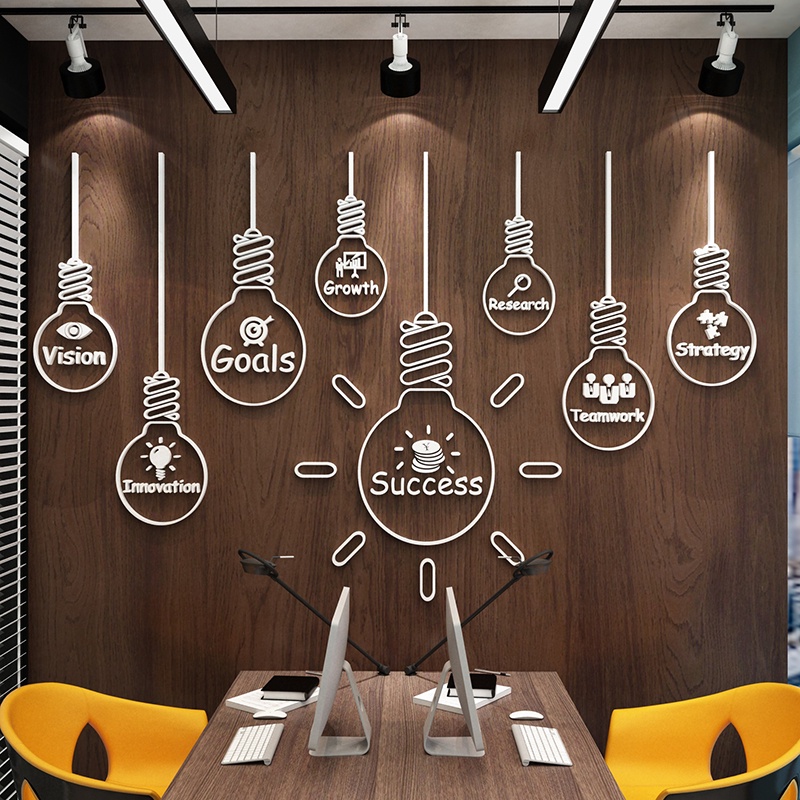 Tranh mica EPeBen dán tường nổi 3d bóng đèn success teamwork decor ...