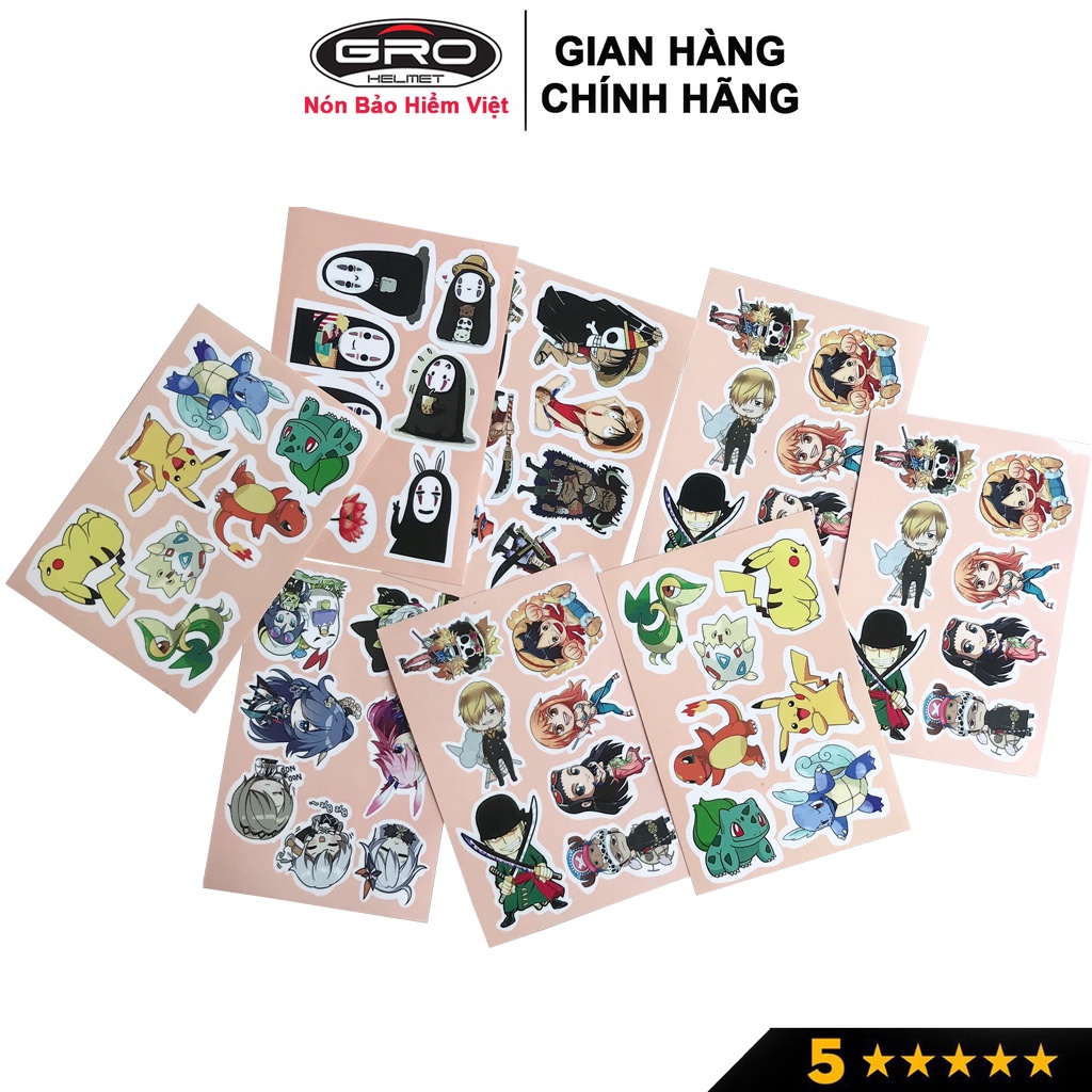 Sticker cute GRO, chống nước dán laptop, điện thoại, đàn guitar, mũ bảo ...