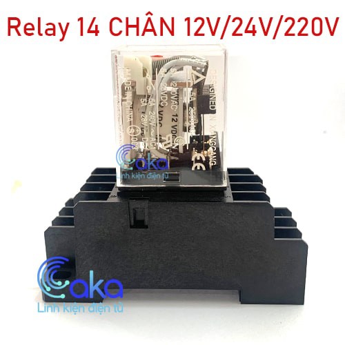 Relay trung gian 12V 24V 220V 5A 14P KÈM ĐẾ | Shopee Việt Nam