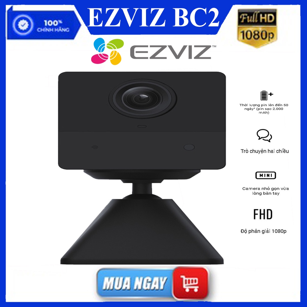 [HÀNG CHÍNH HÃNG]CAMERA WIFI BC2 Dùng Pin Không Dây Full HD, cảnh báo ...