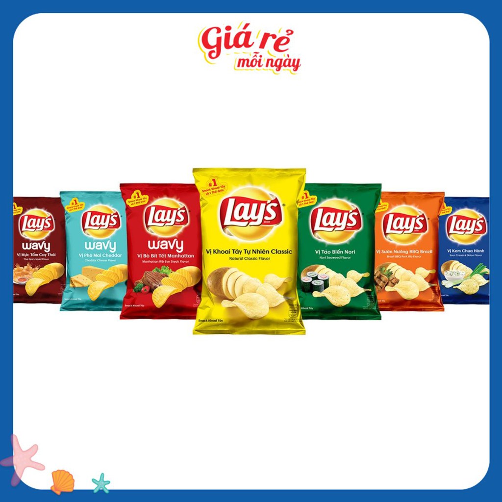 COMBO 10 GÓI Bánh snack khoai tây Lay's gói 90g đủ vị COMBO 10 GÓI ...