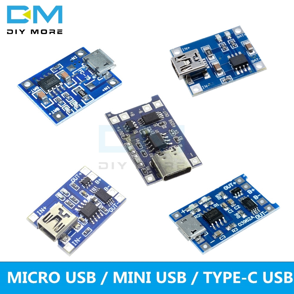 Type-c / Micro / Mini USB 5V 1A 18650 TC4056A Pin Lithium Sạc Ban Mô ...
