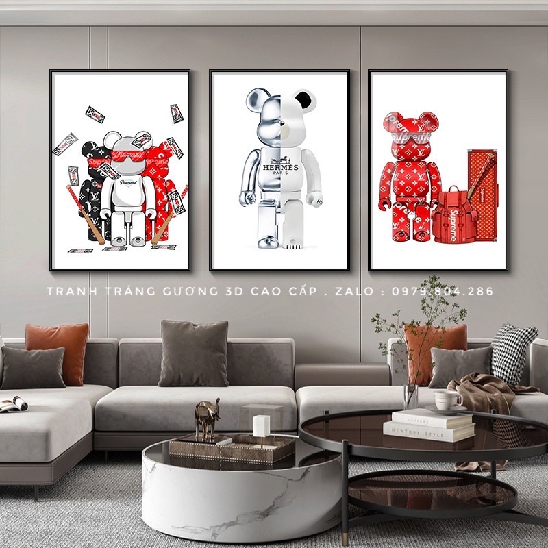 (40X60)x3 Tranh Chú Gấu Kaws Toy Treo Tường /game/ Gaming / Robot ...