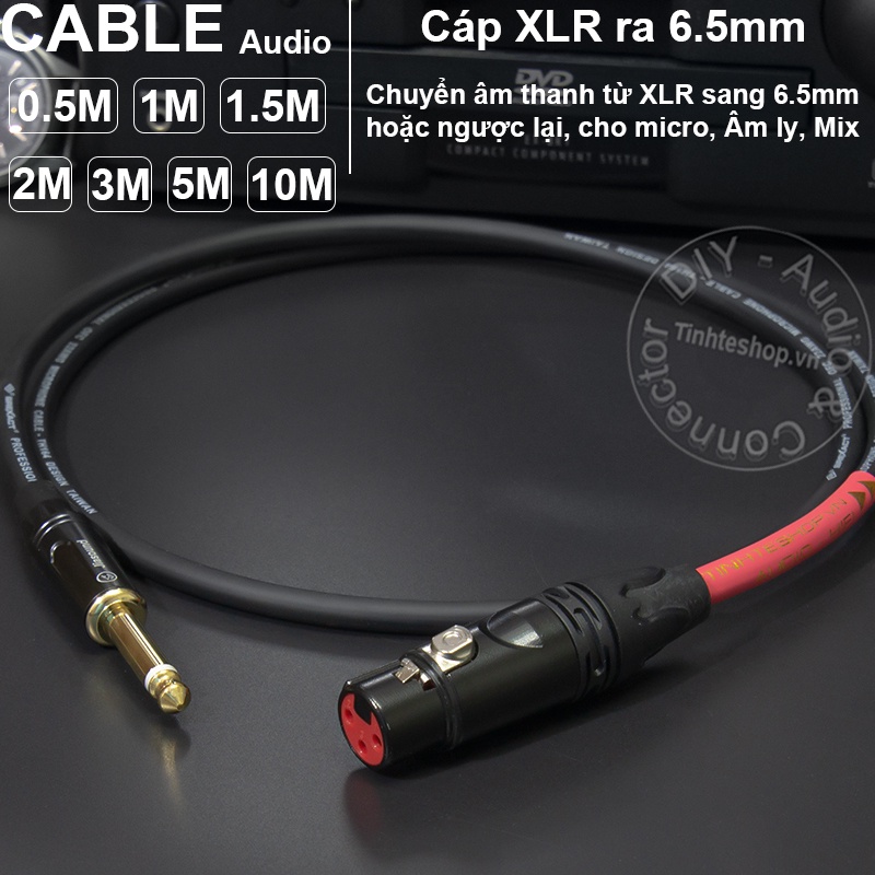Dây micro 6ly sang canon DIY dài 0.5 mét đến 5 mét - XLR cái sang 6.5mm ...