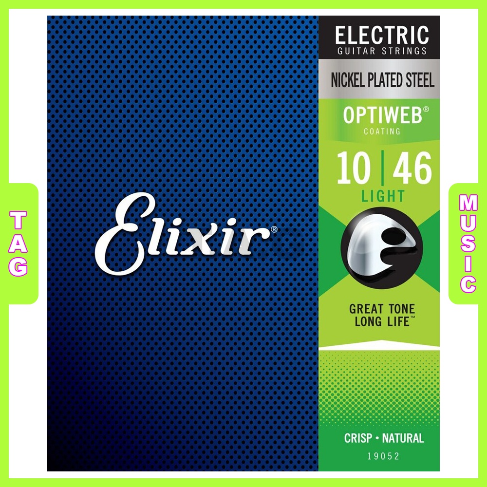 Electric Guitar Strings, Dây đàn Guitar Điện Elixir 19052 Optiweb, Light 10-46 Chính hãng Made ...