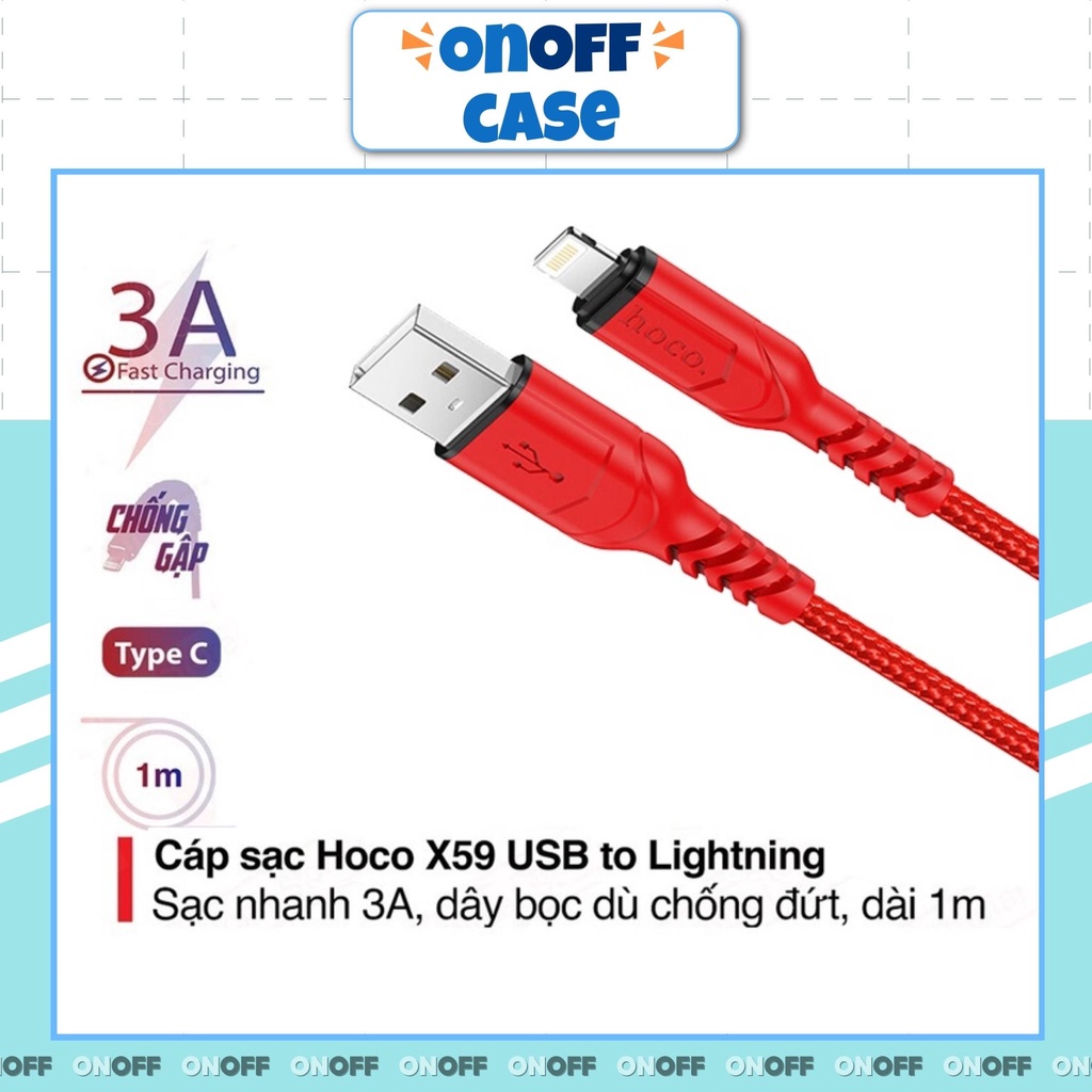 Cáp Sạc Nhanh Hoco X59 Chính Hãng - Dây Sạc Hoco Hỗ trợ sạc 2.4A/3A Dây ...