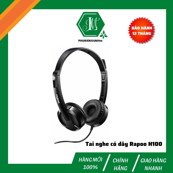Tai nghe có dây Rapoo H100 CHÍNH HÃNG BH 12 tháng | Shopee Việt Nam
