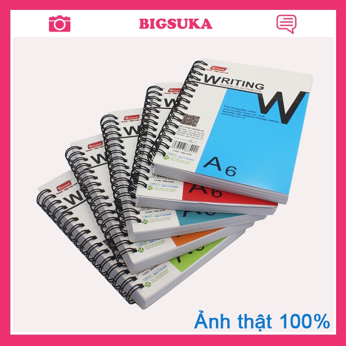Sổ lò xo A6 kẻ ngang 200 trang Uni Plus/Grand - giúp ghi chép tiện lợi BIGSUKA | Shopee Việt Nam