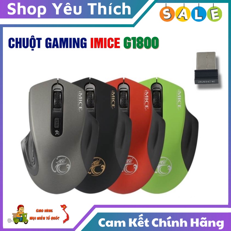 Chuột Không Dây Máy Tính IMICE G1800 Wireless 2.4Ghz 2000DPI Cao Cấp - Tặng 2 Pin - Bảo Hành 12 ...