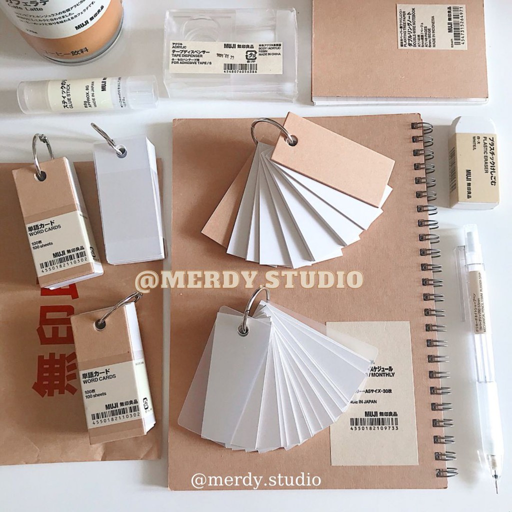 Thẻ Flashcard MUJI chính hãng 100 tờ học từ vựng - ảnh thật, có bill ...