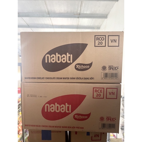 1 thùng bánh Nabati Phô Mai/Socola Bịch 10 Gói x 17g ( thùng 12 bịch ...