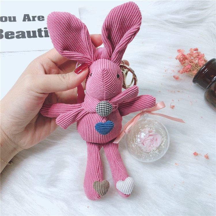 Móc Khóa Hình Thỏ Và Hoa Hồng Bất Tử Dễ Thương | Shopee Việt Nam