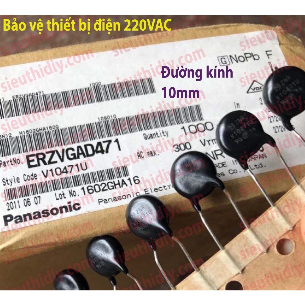 Tụ chống sét Varistor (MOV) bảo vệ quá áp thiết bị điện, điện tử ...
