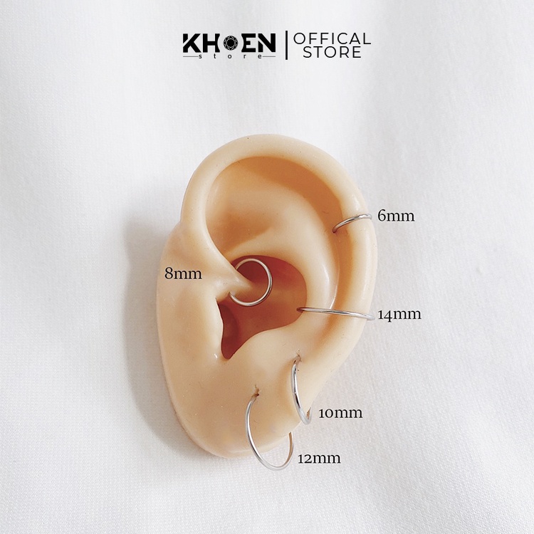 (1 Chiếc) Khuyên tai Tròn mỏng vị trí upper lobe, helix, tragus, mũi ...