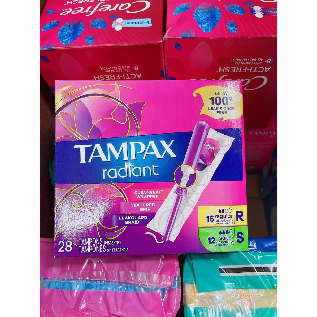 Băng vệ sinh TAMPAX RADIANT USA nội địa Mỹ. | Shopee Việt Nam