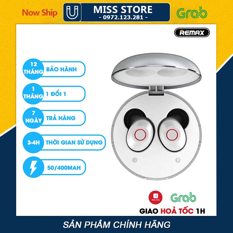 [Chính hãng] Tai nghe True Wireless Remax TWS-8 không dây, chống ồn | Shopee Việt Nam