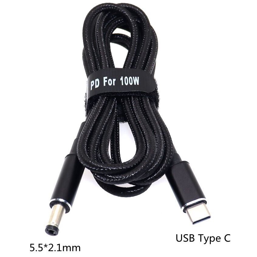 Dây cáp sạc PD 65W 100W USB Type C sang DC DC DC 5.5x2.1mm / 5.5*2.1mm chuyên dụng cho laptop ...