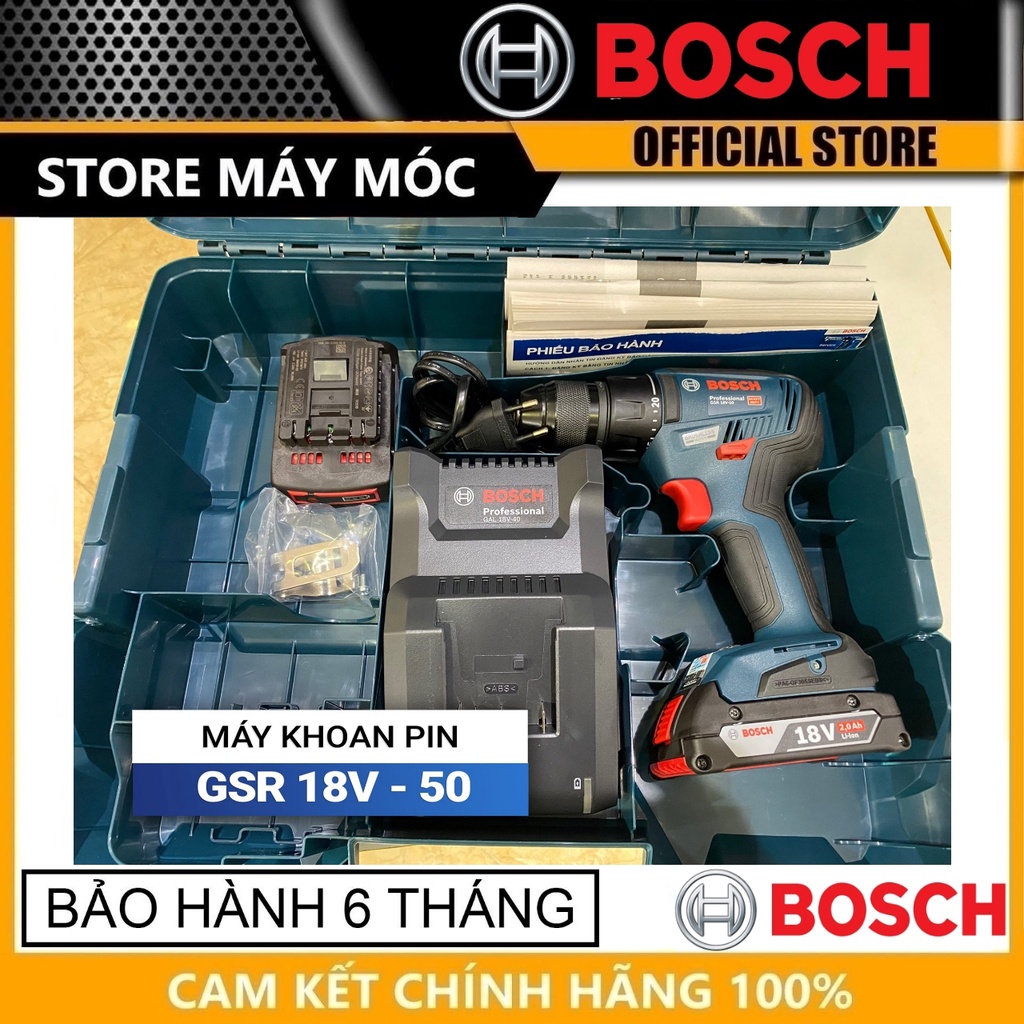 MÁY KHOAN VẶN VÍT PIN 18V BOSCH GSR 18V-50-HÀNG CHÍNH HÃNG | Shopee Việt Nam