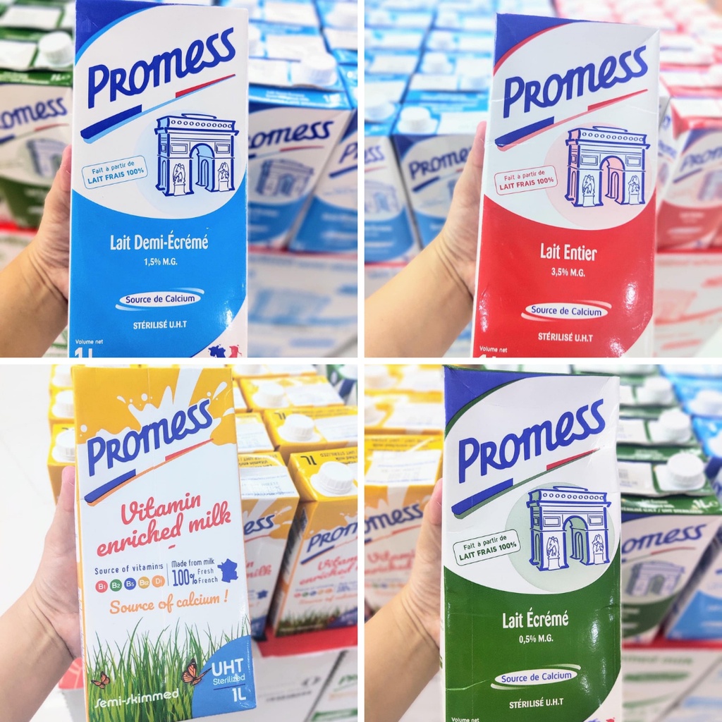 Sữa Tươi Tiệt Trùng Promess Organic Nguyên Kem/Không Bé/Ít béo Giàu ...