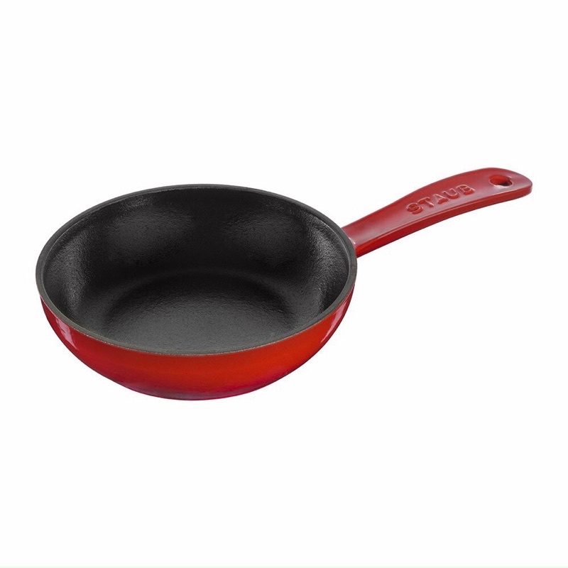 Chảo gang sâu lòng STAUB FRYING PAN CHE 16CM (màu đỏ) | Shopee Việt Nam