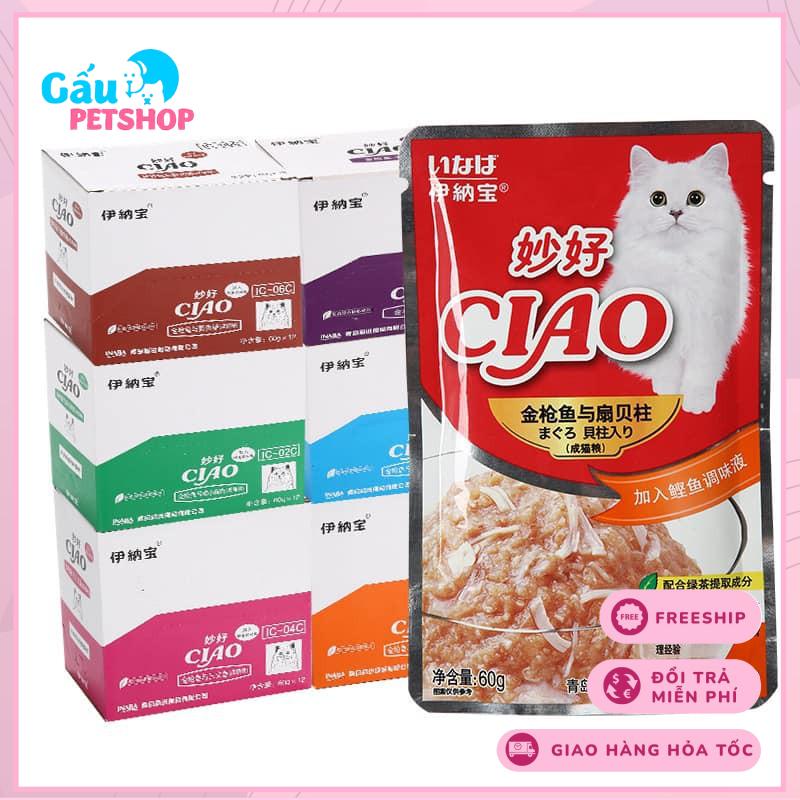 1 thùng 48 gói Pate CIAO cho mèo gói 60gr | Shopee Việt Nam