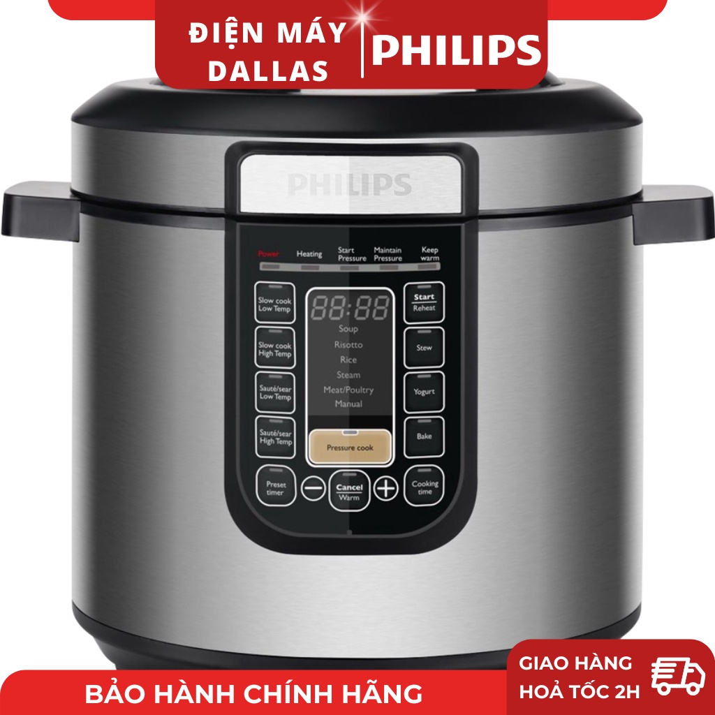 Nồi Áp Suất Nấu Chậm Điện Tử Philips HD2137 (6L) - Hàng Chính Hãng ...